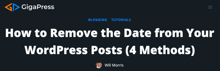 How to Remove the Author Name From WordPress Posts (4 Methods) • GigaPress - CODINGHEROS.COM