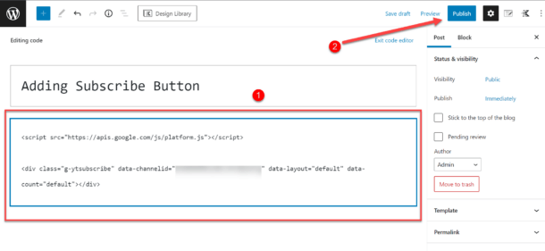 How to Add YouTube Subscribe Button in WordPress